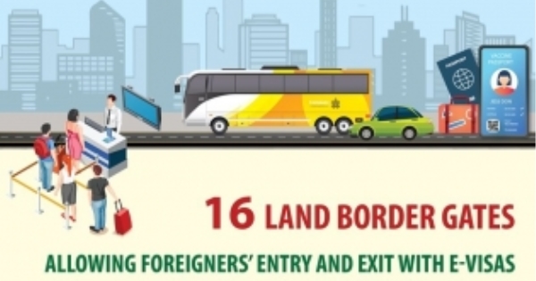 16 land border gates allow foreigners’ entry and exit with e-visas